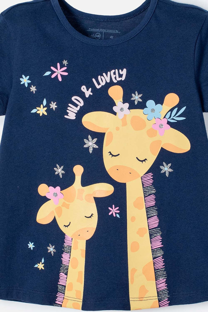 CAMISETA DE LITTLEMIC MANGA CORTA AZUL PARA NIÑA 2T A 5T – MIC Ecuador