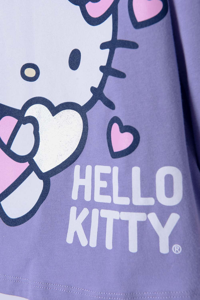 PIJAMA DE HELLO KITTY CON PANTALÓN LARGO MORADO Y ROSADO PARA NIÑA 2T ...