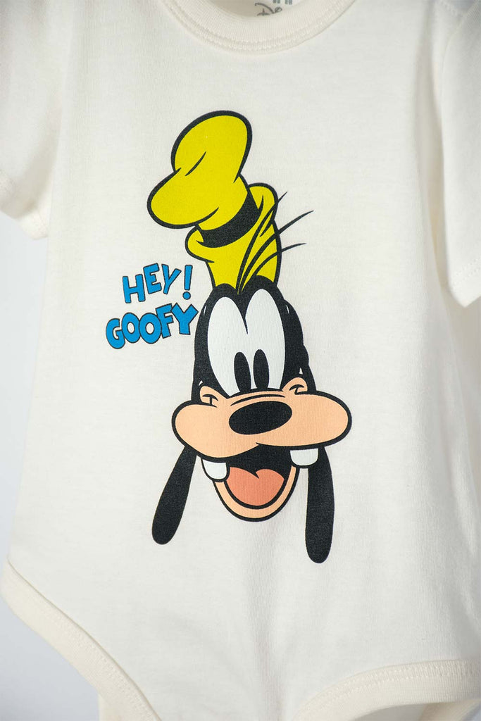 BODY DE GOOFY MARFIL CON AJUSTE EN ENTREPIERNA PARA BEBÉ NIÑO – MIC Ecuador