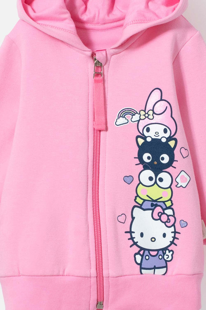 BUZO DE HELLO KITTY ROSADO CON CAPUCHA PARA NIÑA 2T A 5T – MIC Ecuador